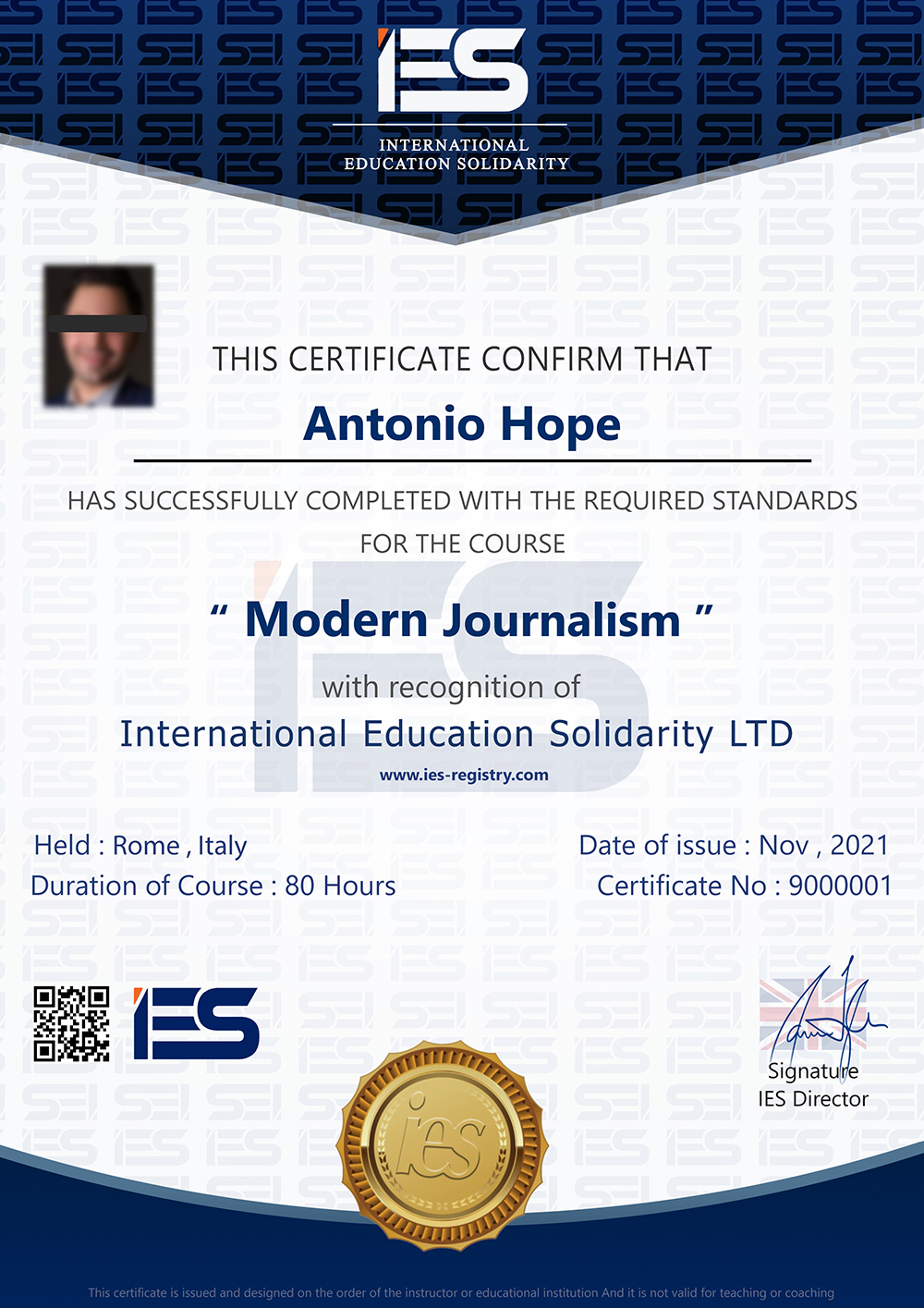 IES – ICI | Certification Register